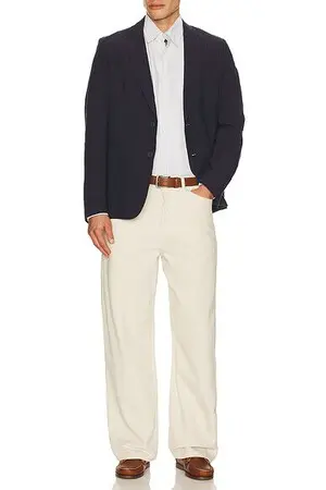 PERCIVAL Tailored Linen Blazer - Navy