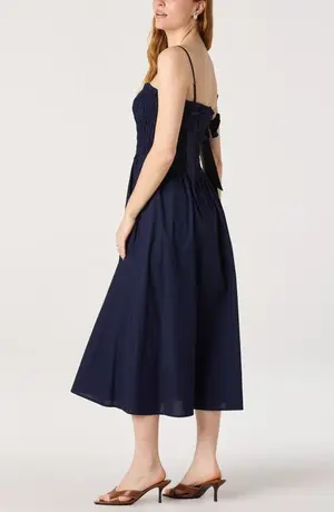 Astr The Label Harper A-line Dress - Navy