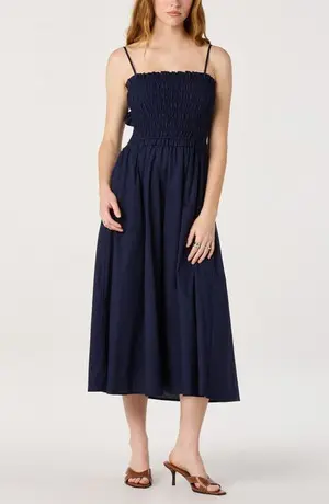 Astr The Label Harper A-line Dress - Navy