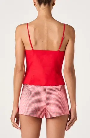 Astr The Label Odette Scallop Hem Camisole - Red