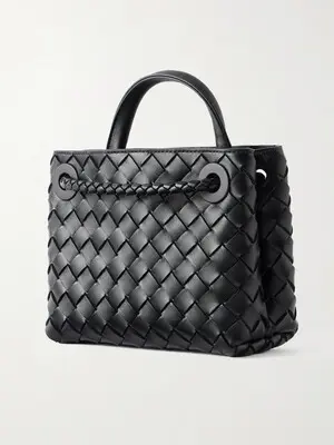 Bottega Veneta Mini Andiamo Intrecciato Leather Tote - Black
