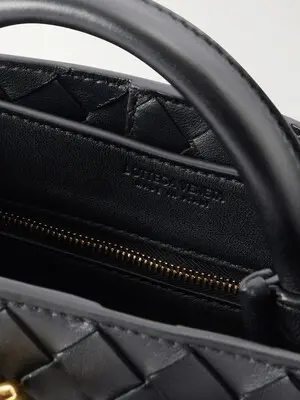 Bottega Veneta Mini Andiamo Intrecciato Leather Tote - Black