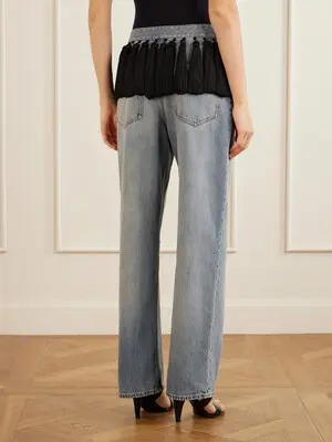 Alaïa Tasseled Low-rise Straight-leg Jeans