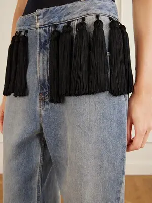 Alaïa Tasseled Low-rise Straight-leg Jeans