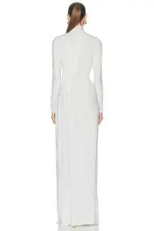 COURREGES Twisted Crepe Jersey Long Dress