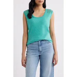 CITY BLUES Ribbed Acid Wash Tank - Kelly