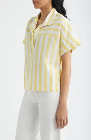 CITY BLUES Relaxed Stripe Shirt - Yellow