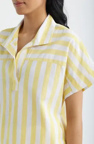 CITY BLUES Relaxed Stripe Shirt - Yellow