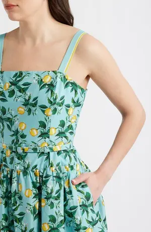 Julia Jordan Printed Cotton Mini Dress - Blue Multi