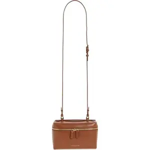 Victoria Beckham Vanity Case Leather Crossbody Bag - Dark Tan