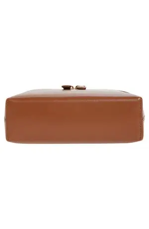 Victoria Beckham Vanity Case Leather Crossbody Bag - Dark Tan