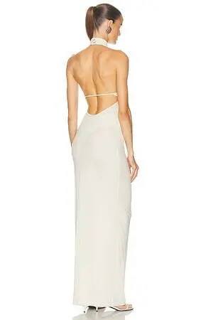 MAYGEL CORONEL Halterneck Rosette Dress