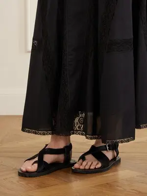 A.emery Ora Pony Hair Sandals - Black