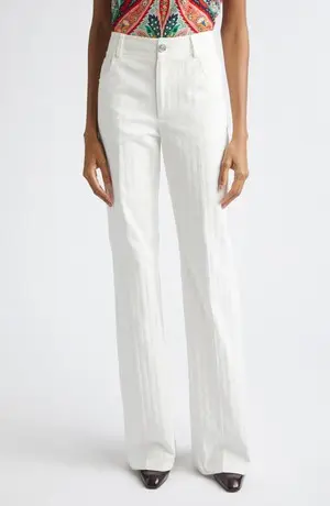 White Flared Trousers