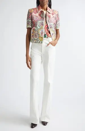 Etro Stretch Cotton Flare Trousers