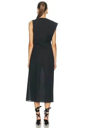 Jacquemus La Robe Drap One-shoulder Poplin Dress