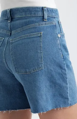 Spanx High-waisted Denim Cutoff Shorts