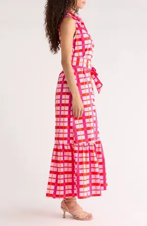 SUGARLIPS Plaid Sleeveless A-line Dress