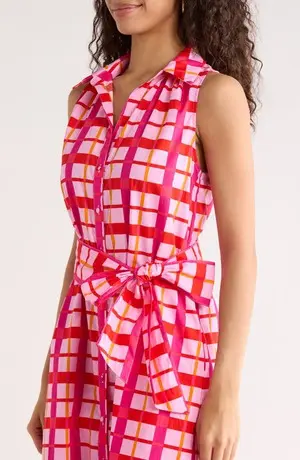 SUGARLIPS Plaid Sleeveless A-line Dress