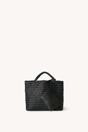 THE ROW Woven Leather Tote Bag - Black