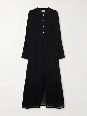 Le Kasha Bibag Linen Maxi Dress - Black