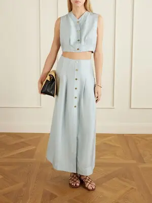 Le Kasha Haima V-neck Silk Top