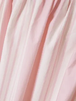 Posse Rose Tie-detailed Striped Midi Skirt - Pink