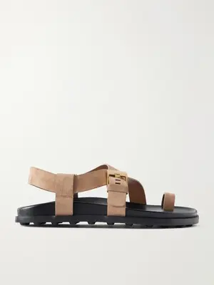 TOD'S Suede Sandals With Buckle - Brown