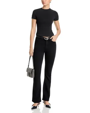 Paige Laurel Canyon High-rise Petite Boot-cut Jeans - Black Shadow
