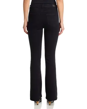 Paige Laurel Canyon High-rise Petite Boot-cut Jeans - Black Shadow