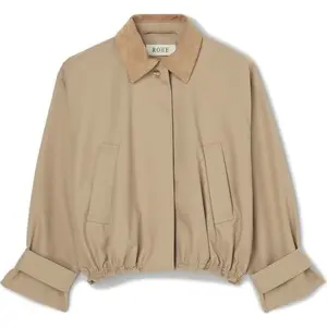 RÓHE Suede Collar Cotton Blouson Jacket - Sand