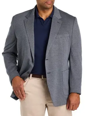 JV REFLEX Big & Tall Houndstooth Sport Coat - Navy