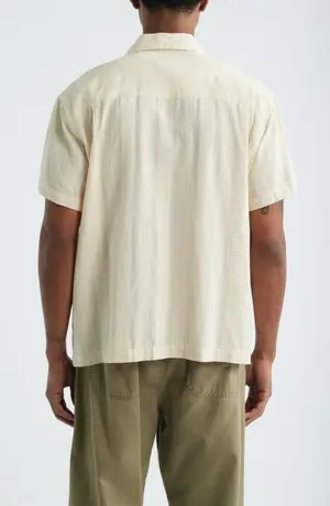 Obey Samuel Texture Stripe Camp Shirt - Unbleached Multi
