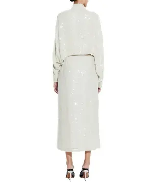 Lapointe Sequin Viscose Slit Skirt