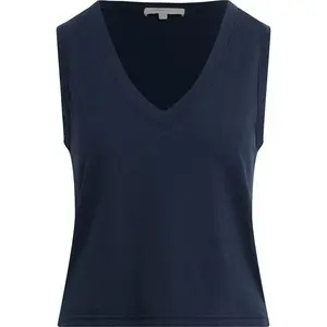 FAVORITE DAUGHTER Everyday Organic Cotton V-neck Tank - Navy