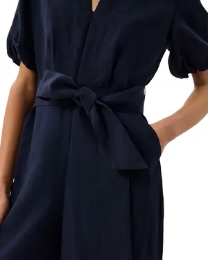 Whistles Linen Blend Tie Waist Jumpsuit