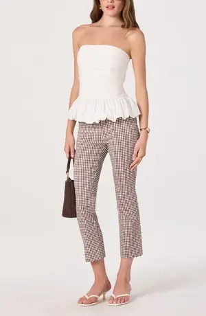 Astr The Label Alma Gingham Crop Pants