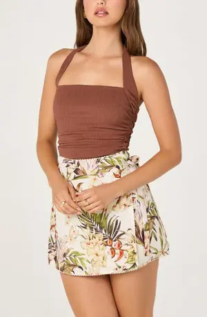 Astr The Label Tate Halter Top - Brown