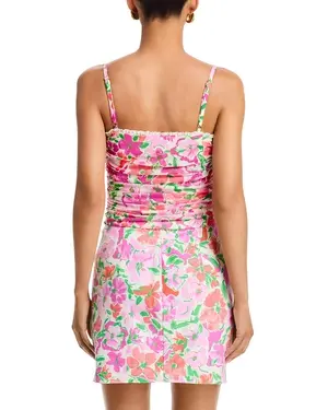 Aqua Floral Mesh Tank