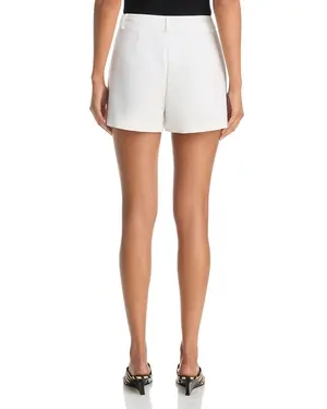 Aqua Mid Rise Tailored Shorts - Ivory