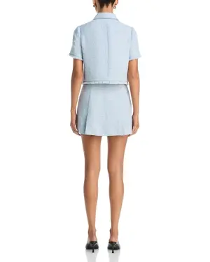 Aqua Tweed Short Sleeve Jacket
