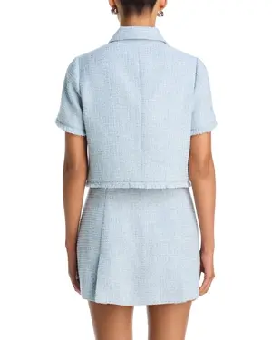 Aqua Tweed Short Sleeve Jacket