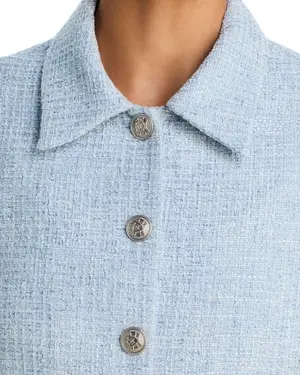 Aqua Tweed Short Sleeve Jacket