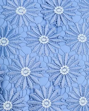Aqua Flower Crochet Mini Dress