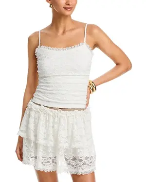 Aqua Lace Ruffle Tank