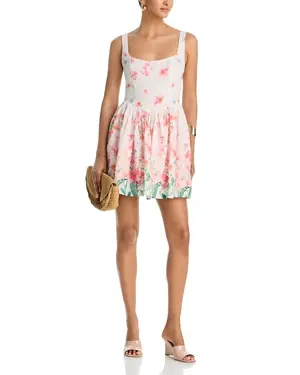 Aqua Floral Mini Dress