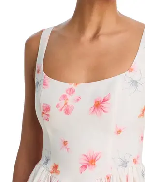 Aqua Floral Mini Dress