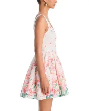 Aqua Floral Mini Dress