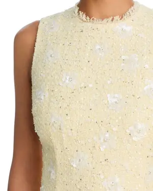 Aqua Embellished Tweed Dress