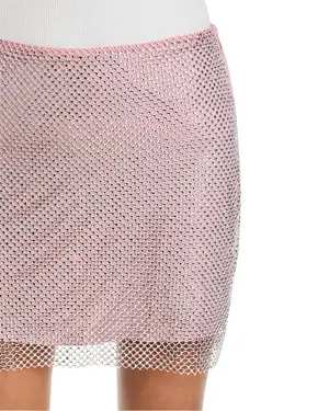 Aqua Crystal Mesh Miniskirt